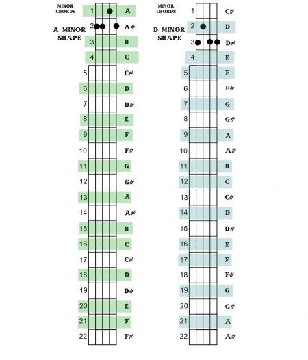 5 String Banjo Chords - ”Bewegliche” Akkorde