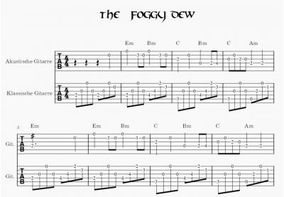 The Foggy Dew - Gitarre Tabs und Lyric